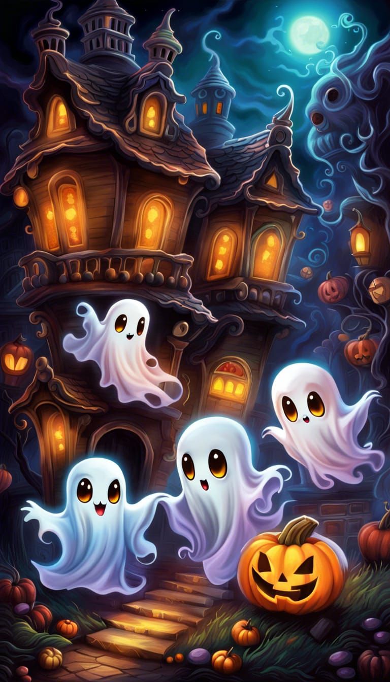 Casper's Spooky Halloween Fun! - AI Generated Artwork - NightCafe Creator