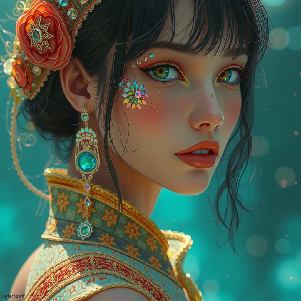 snake face scales - Majestic Serpent's Face with Iridescent ...