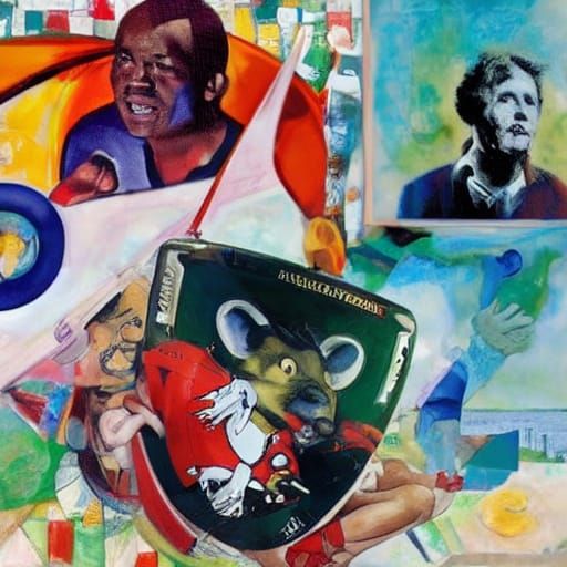 Surrealist Mouse Hero Defends with Cheesy Armor - AI Art