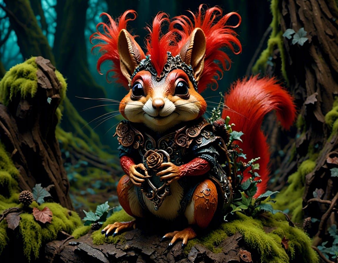 The magic Red squirrel - AI Generated Artwork - NightCafe Creator
