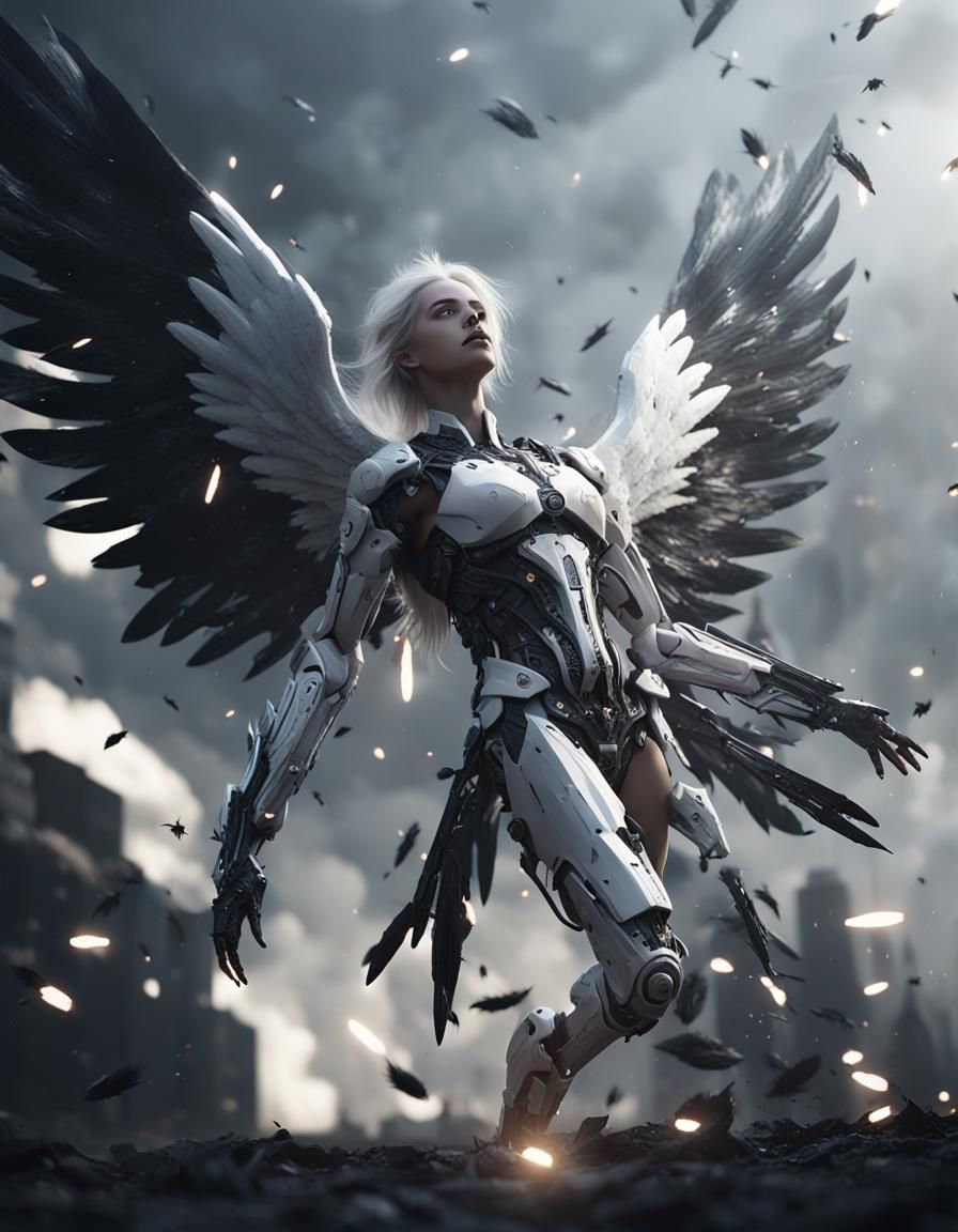 Model: Cyber Angel - AI Generated Artwork - NightCafe Creator