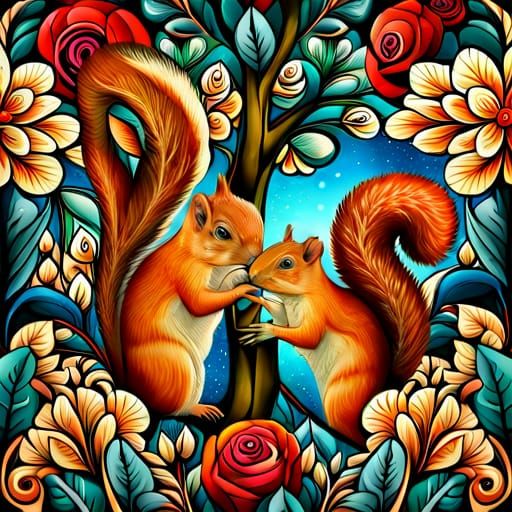 Squirrels - AI Generated Artwork - NightCafe Creator