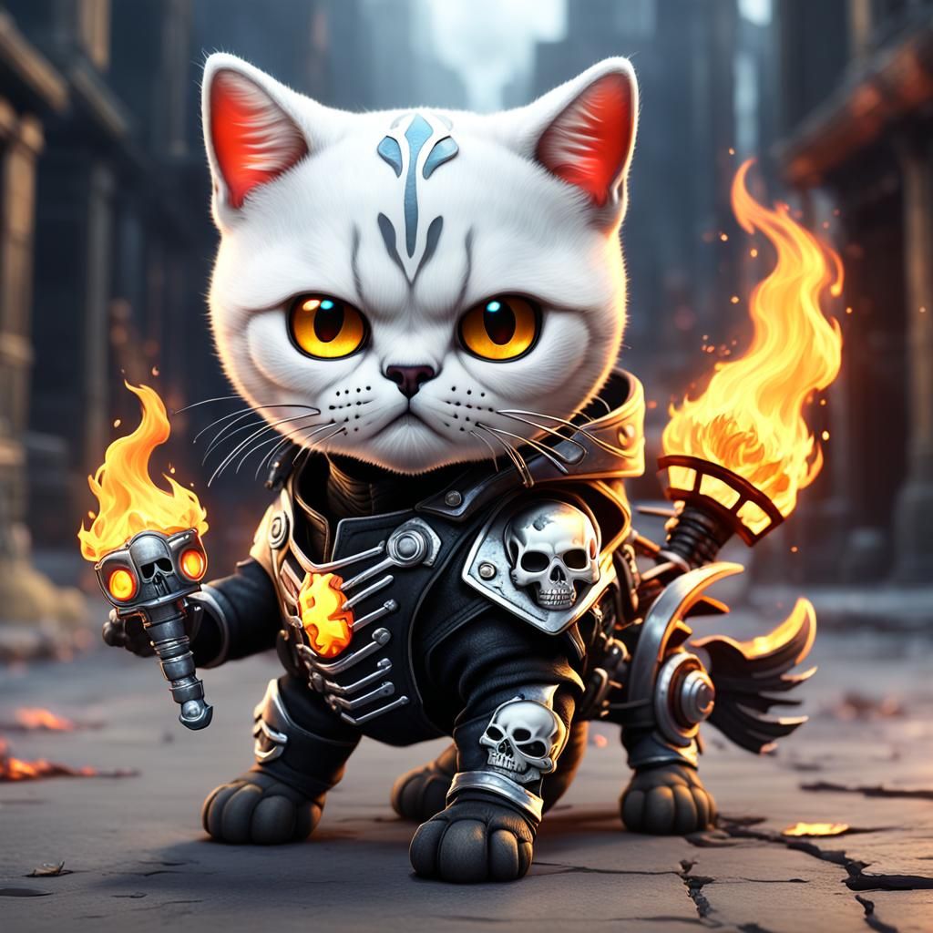 Ghost Rider Cat - AI Generated Artwork - NightCafe Creator