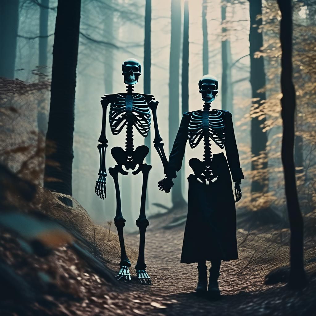 Skeleton Couple - AI Generated Artwork - NightCafe Creator
