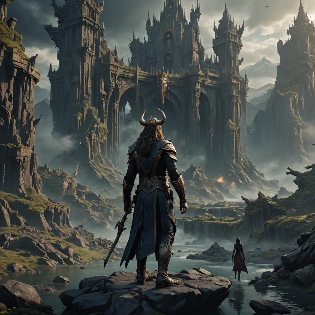 Hel and Loki in Helheim - AI Generated Artwork - NightCafe Creator