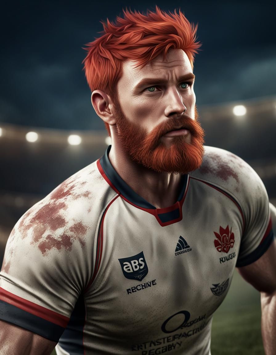 Ginger Rugby Player 240421C - AI Generated Artwork - NightCafe Creator