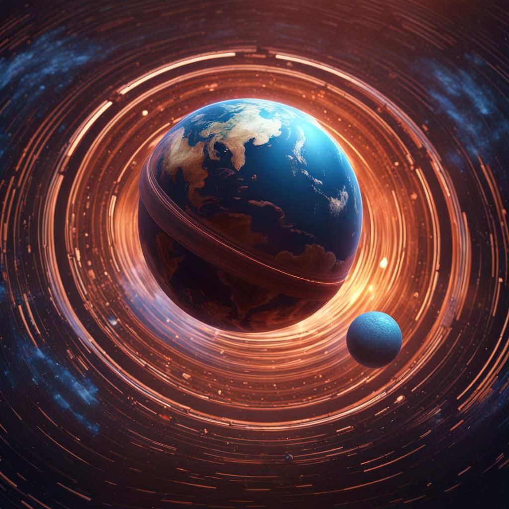 Earth and Galactic Planets Visual Movement. - AI Generated Artwork ...