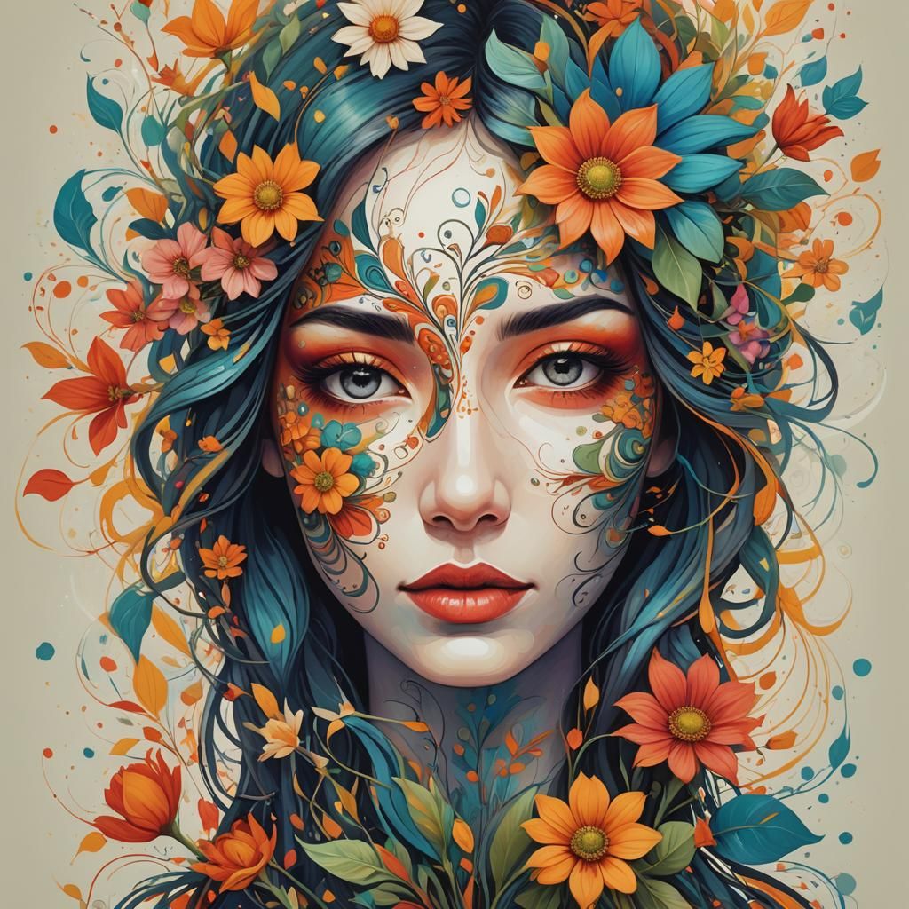 Flower motif - AI Generated Artwork - NightCafe Creator