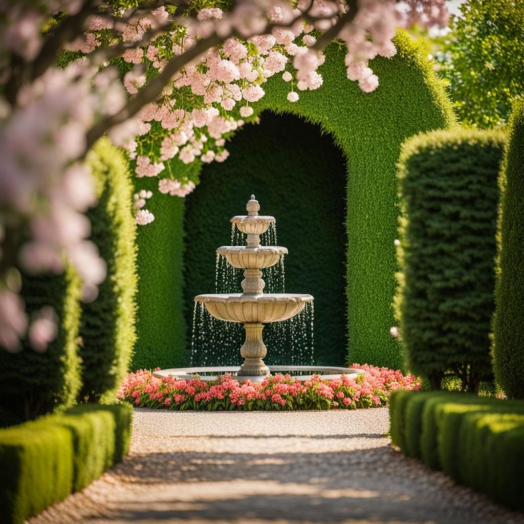 The Spring Fountain - AI Generated Artwork - NightCafe Creator