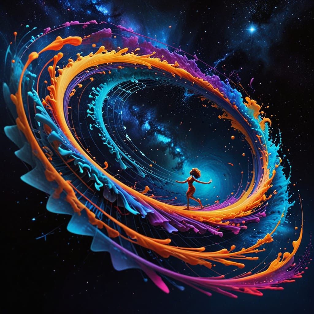 tiny dancers across space - Cosmic Dancers in Vibrant Harmon...