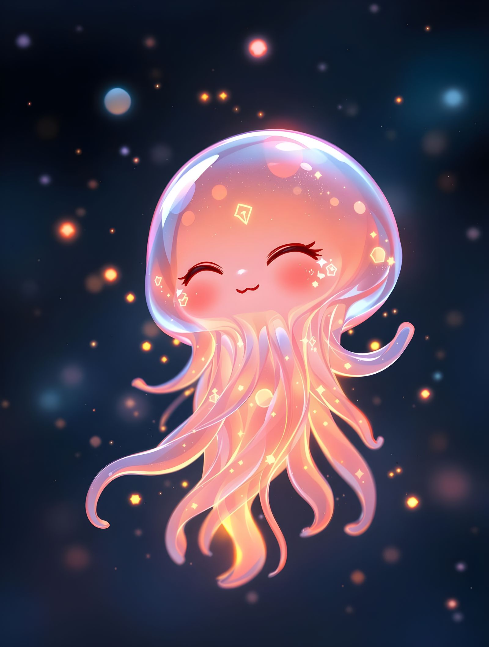 Slime Girl - Vibrant 2.5D Chibi Slime Anime Girl with Biolum...