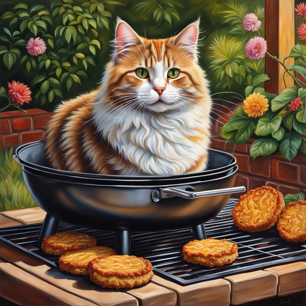 Blooper: Cat BBQing mouse fritters in the backyard - AI Generated ...