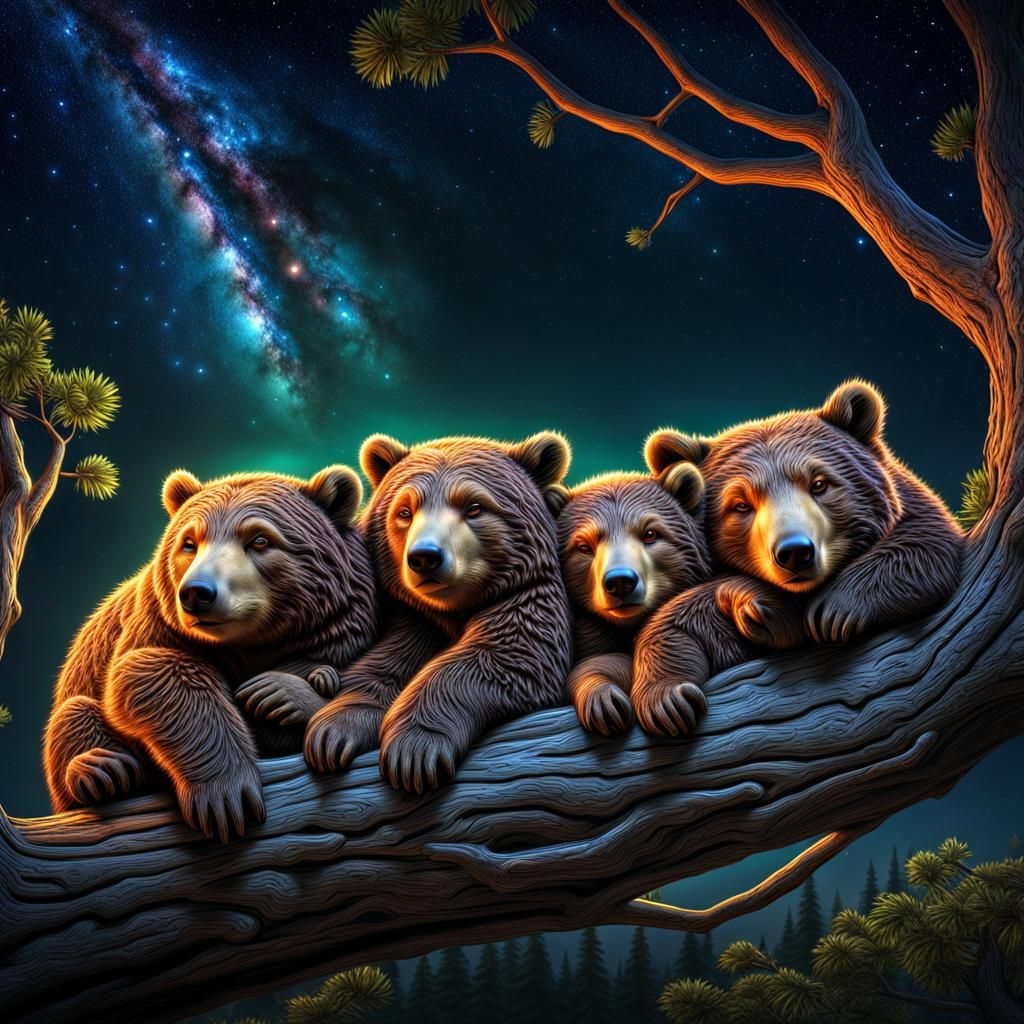 Sleeping bears - AI Generated Artwork - NightCafe Creator