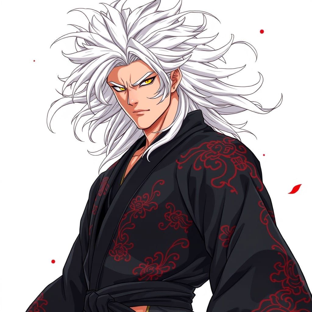 Vali Ravenclaw as a male Demon slayer Hashira character white hair gold ...