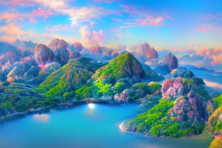 Wonderful island of peach boom - AI Generated Artwork - NightCafe Creator