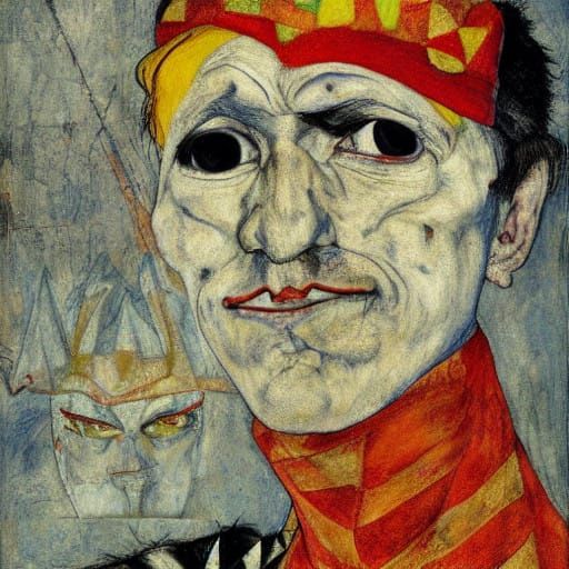 Medieval Jester Stole Stealth Jet in a Surreal Dre... - AI Art