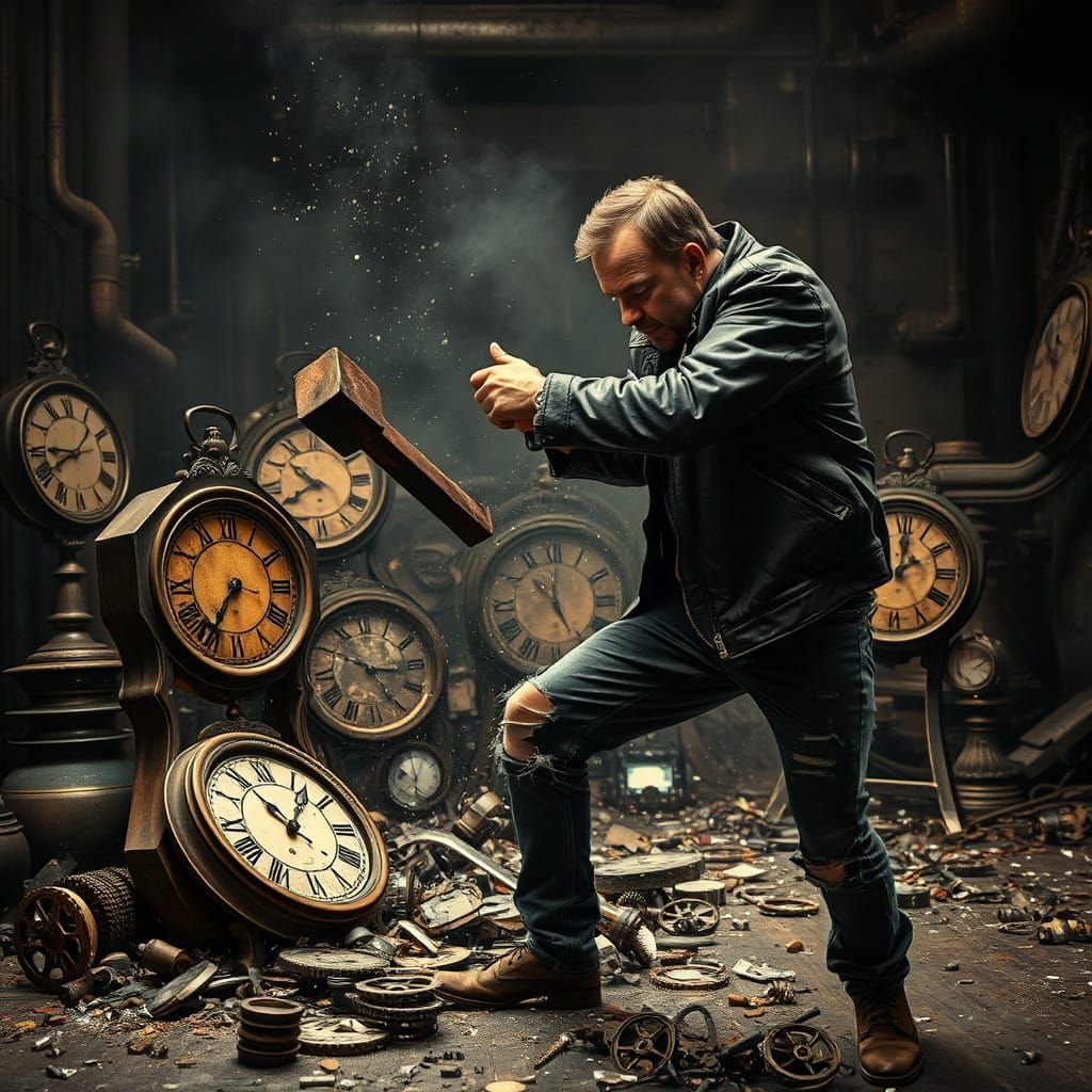 Man smashing as many clocks as possible to prevent them appearing in ...