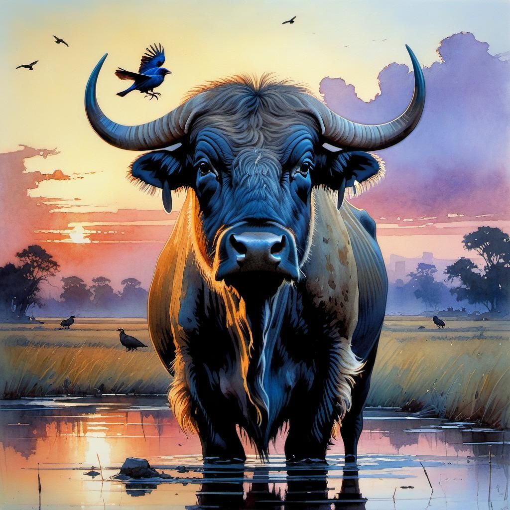 Water buffalo - AI Generated Artwork - NightCafe Creator