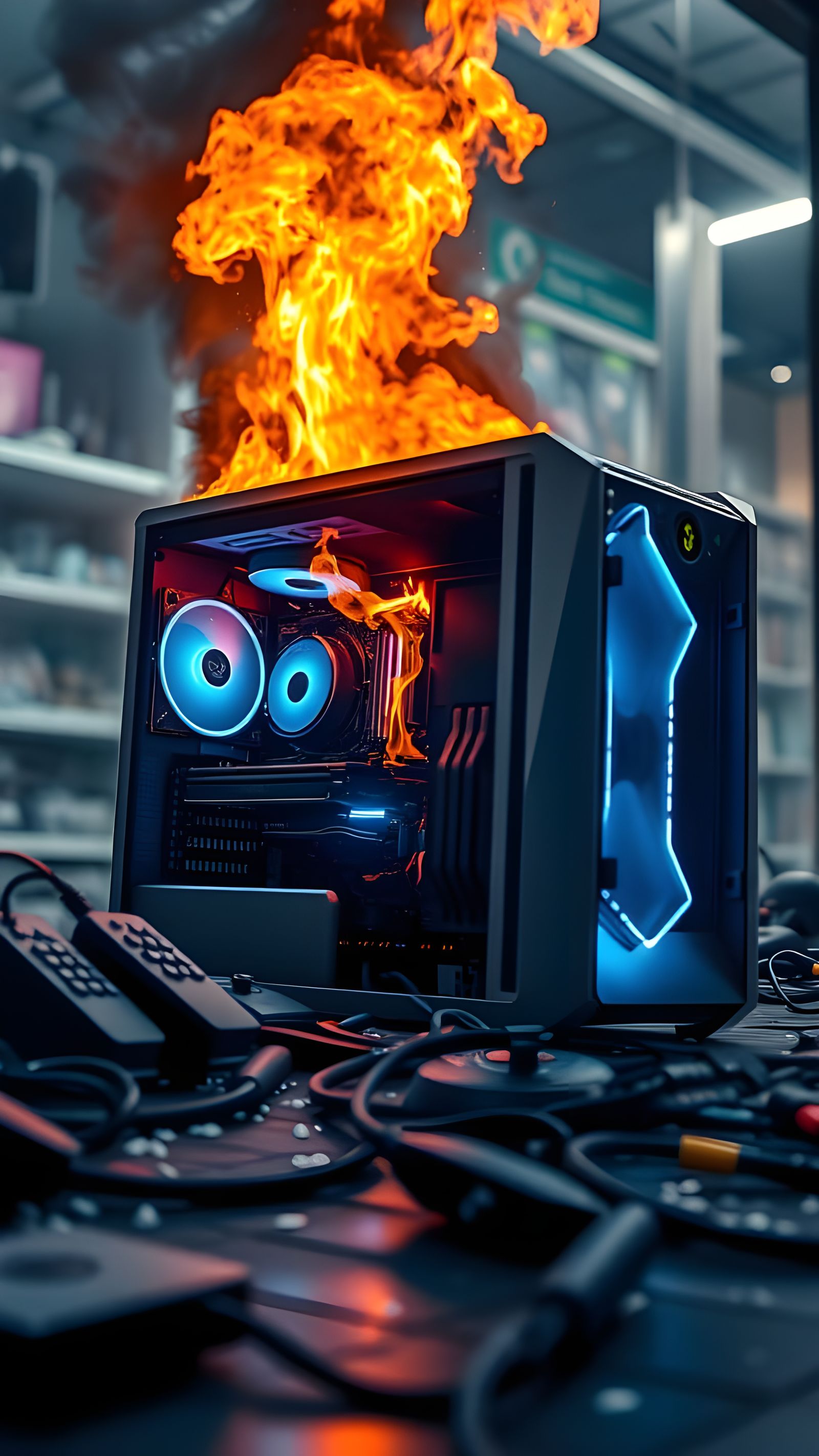 Yup It's broken. - Dramatic Gaming PC Explosion in a Fiery F...