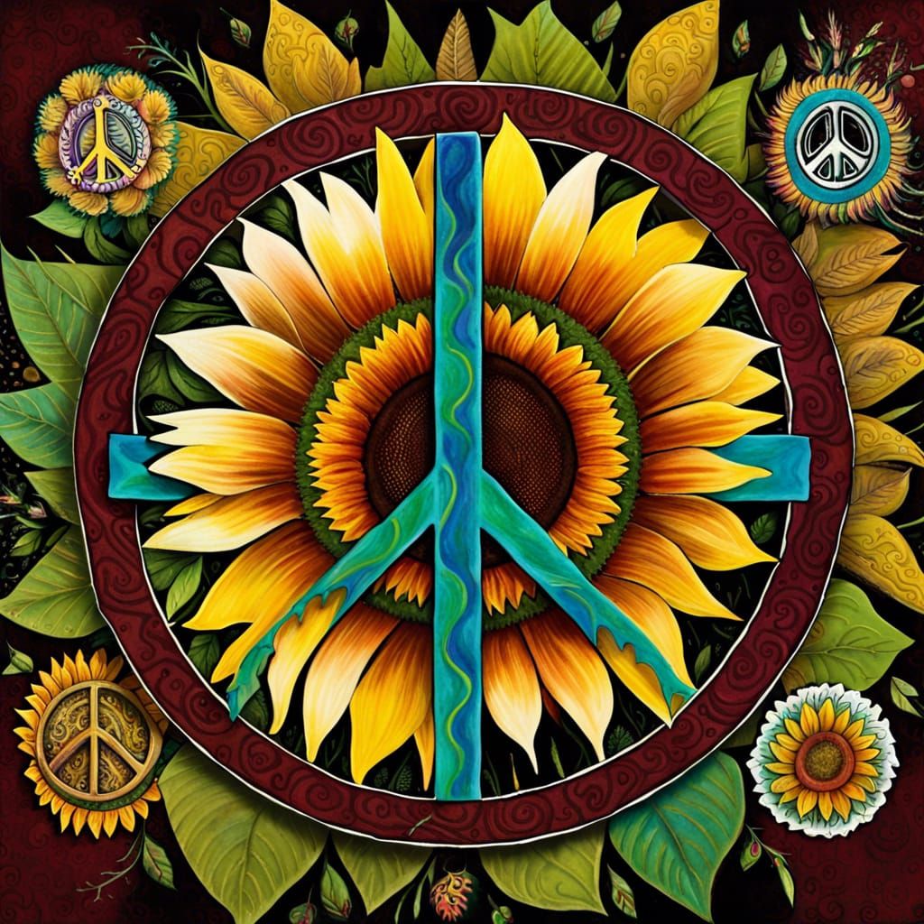 world peace sign ☮️ - AI Generated Artwork - NightCafe Creator