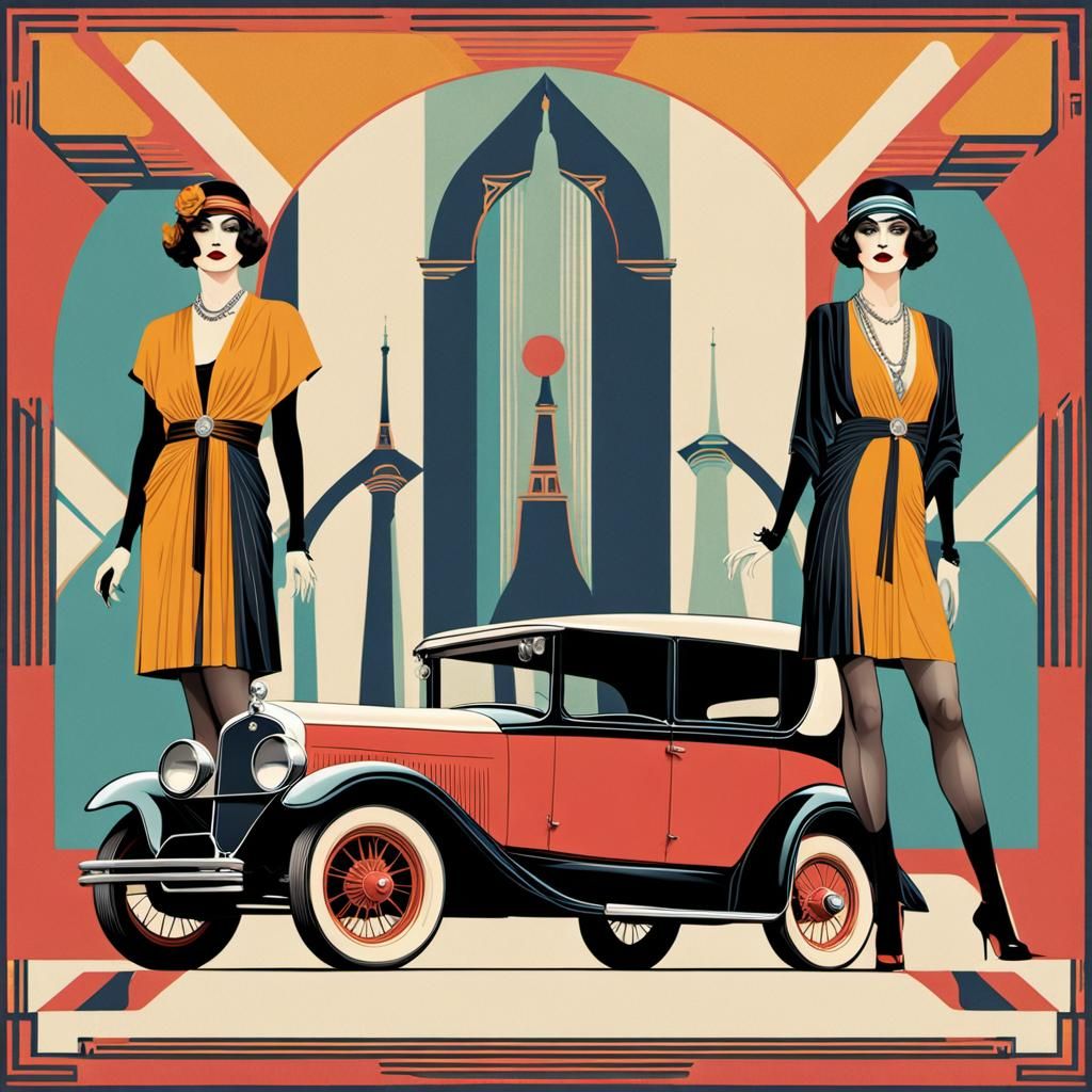 Flapper girls in the 1920's. - AI Generated Artwork - NightCafe Creator