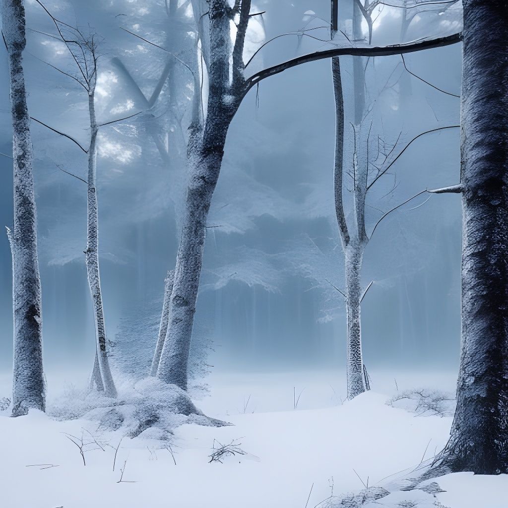Snowy Forest - AI Generated Artwork - NightCafe Creator