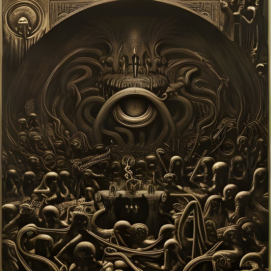 Bas relief in the Temple of the Unholy Eye - AI Generated Artwork ...