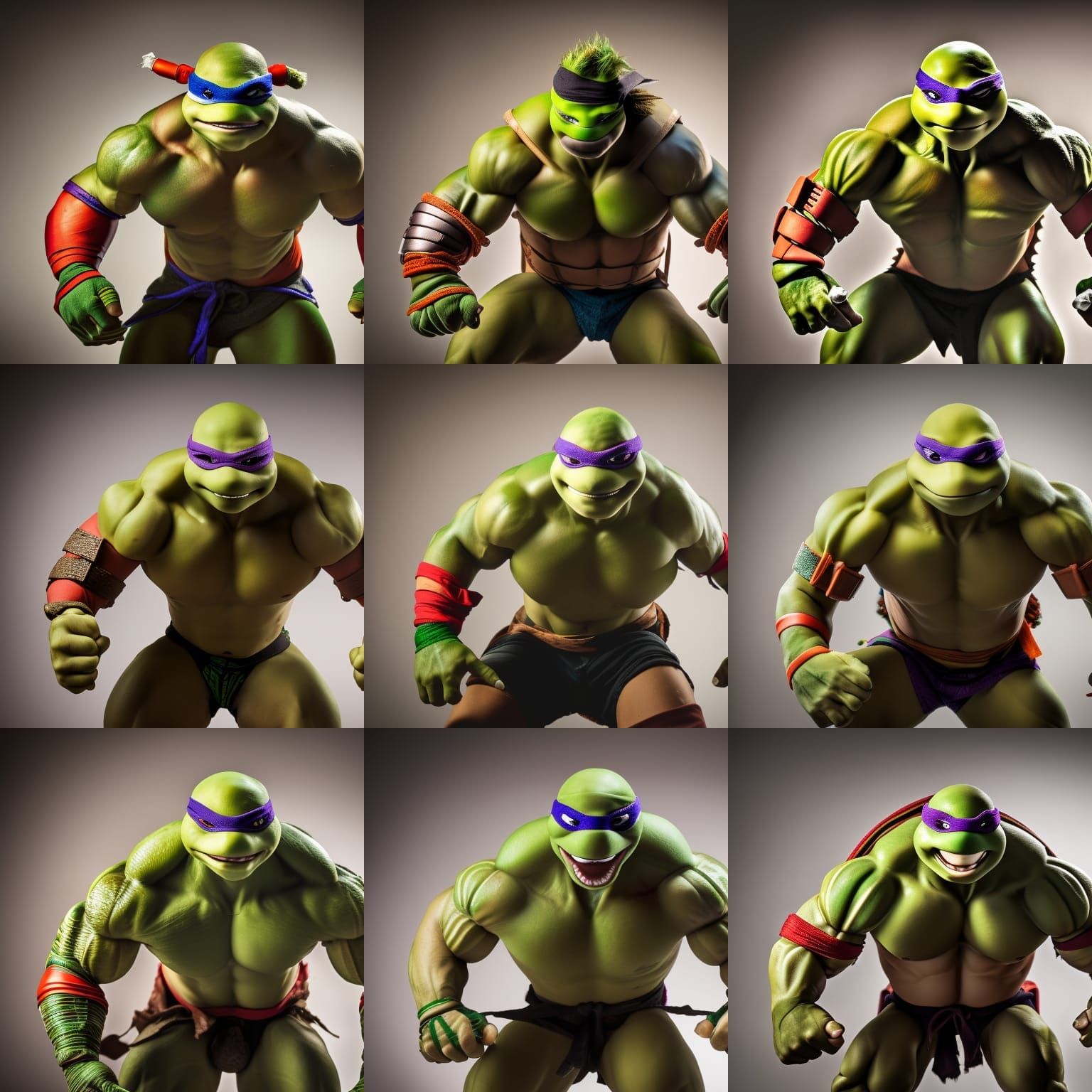 Tmnt mohawk hair big abs big arms shell anthro teenage mutant ninja ...