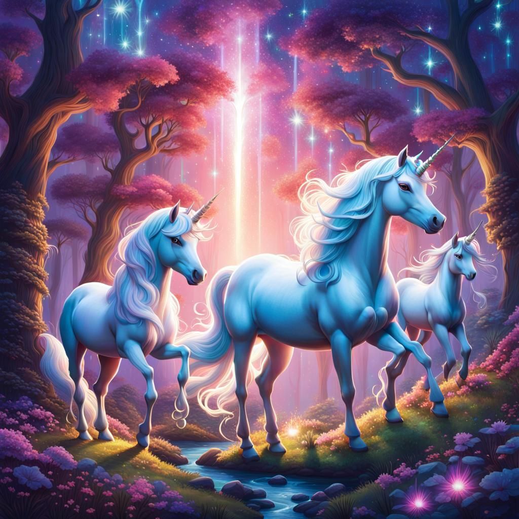 Enchanted Unicorn Glade - AI Generated Artwork - NightCafe Creator