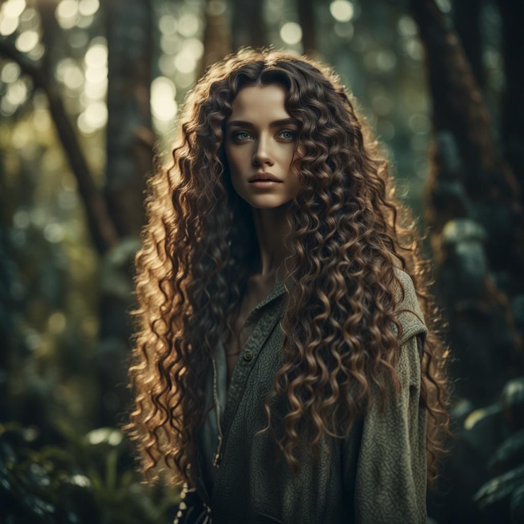 A beauty model,full body with flawless skin, long curly hair ,8k ...