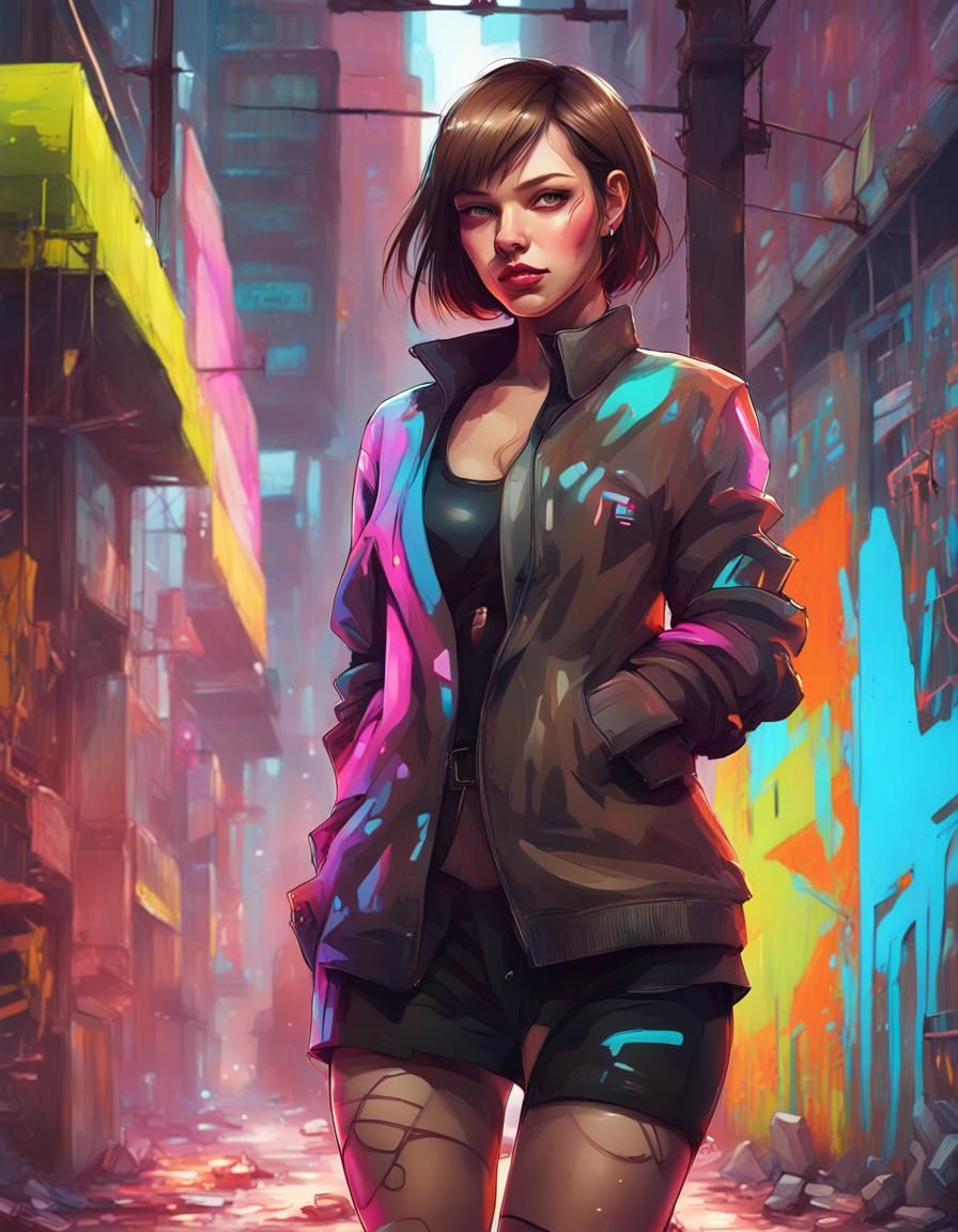 Cyberpunk city and a pretty woman - AI Generated Artwork - NightCafe ...