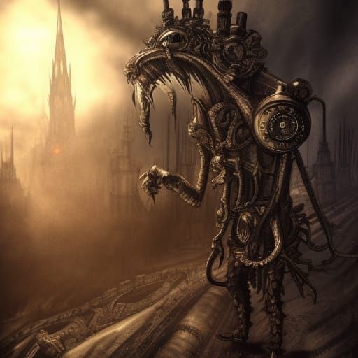 Werewolf Robot - AI Generated Artwork - NightCafe Creator