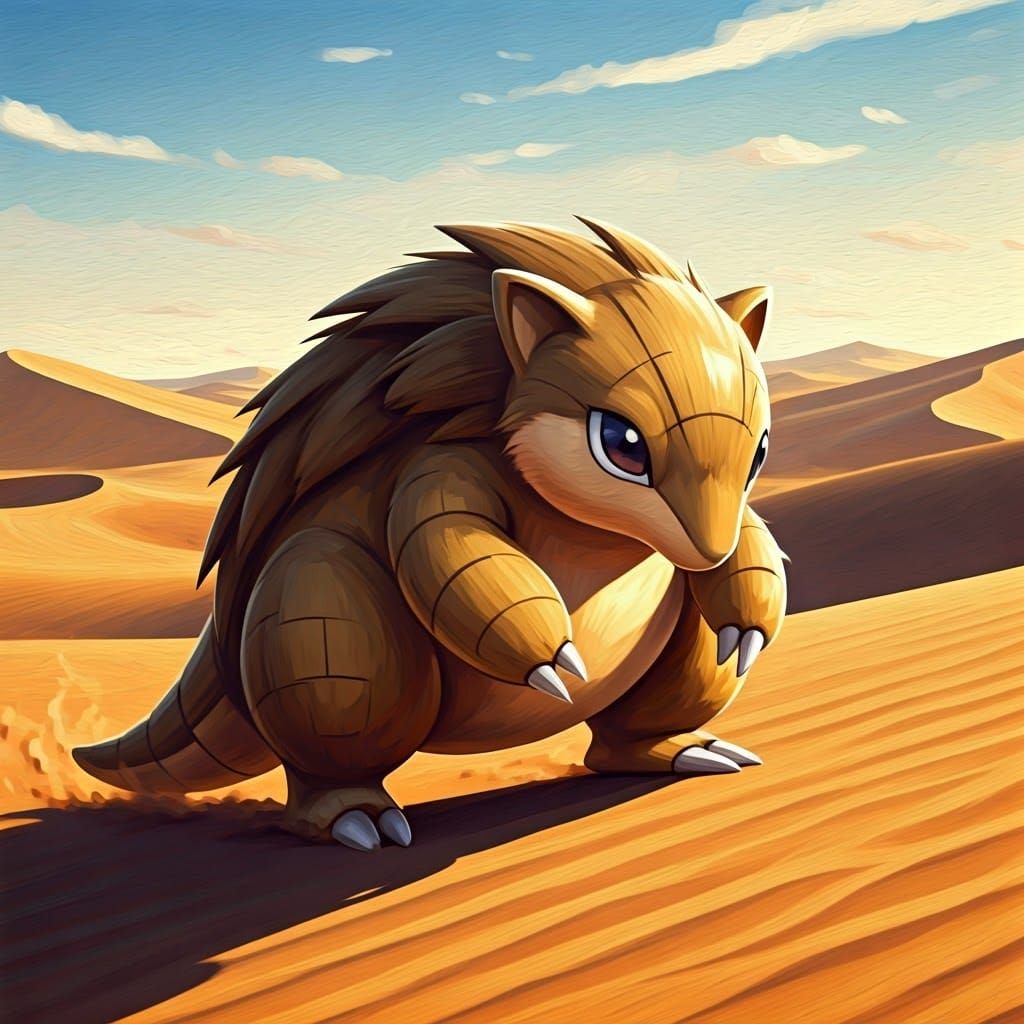 The pokémon Sandshrew :) - Majestic Sandshrew in Desert Suns...