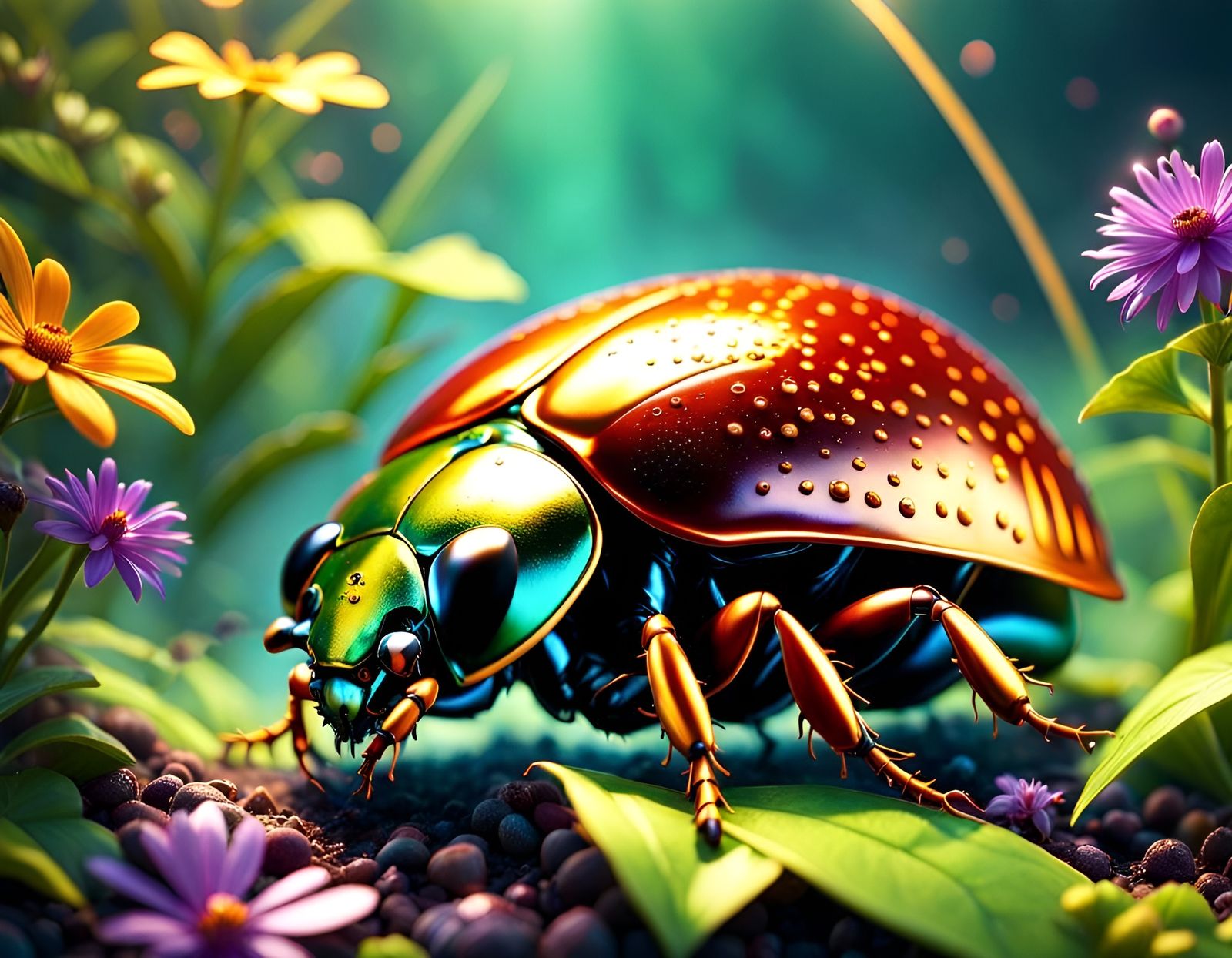 Jeweled Beetle’s Perspective - AI Generated Artwork - NightCafe Creator