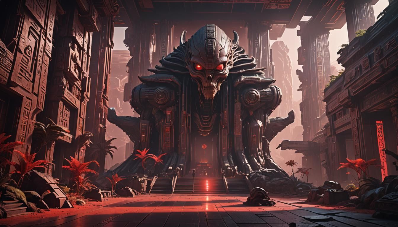 Alien Temple - AI Generated Artwork - NightCafe Creator