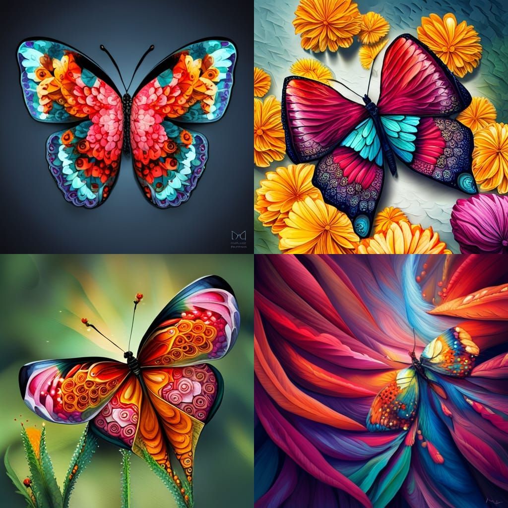Abstract Butterflies - AI Generated Artwork - NightCafe Creator