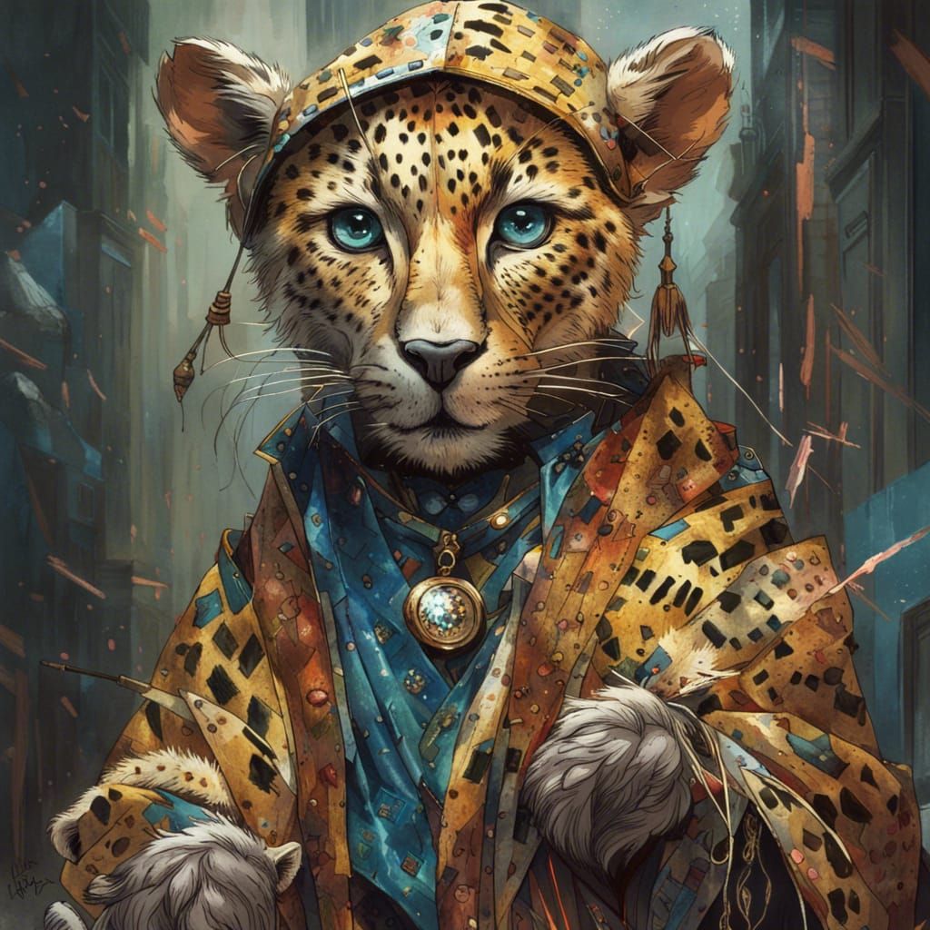 Leopard - Anthro Leopard Wizard in Detailed Digital Art