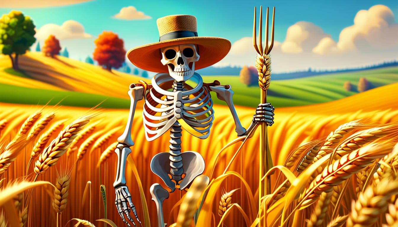 Skeleton Farmer - AI Generated Artwork - NightCafe Creator