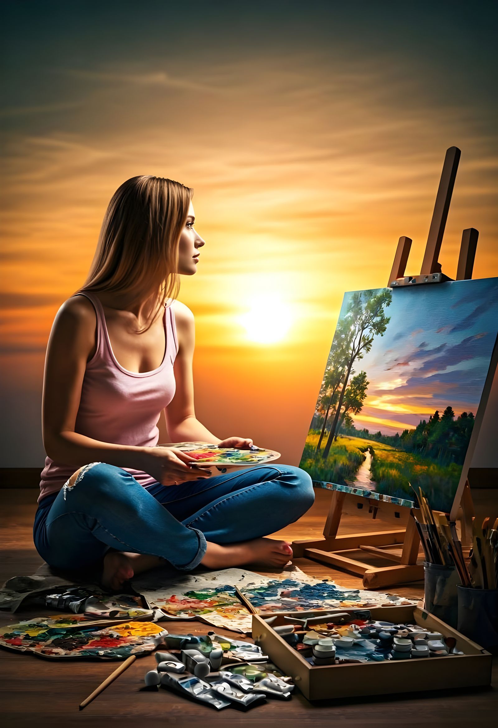 Painting the sunset - Painting the sunset