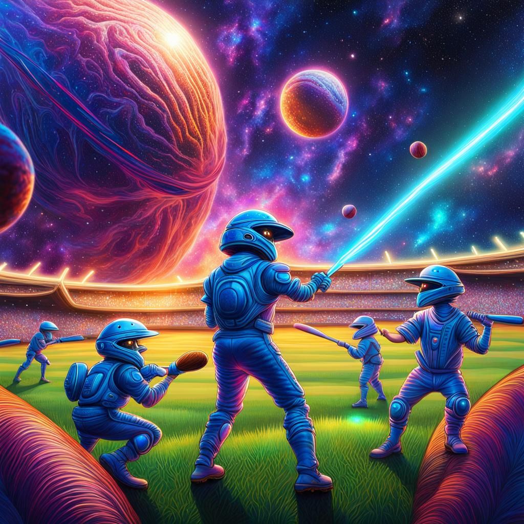 Aliens playing Baseball in galaxy championship, 8k resolution ...