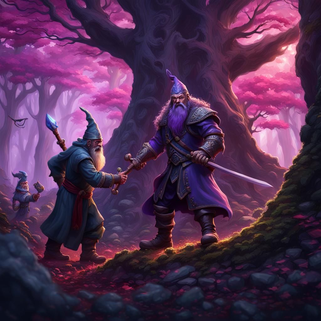 A wizard is fighting an evil dwarf - AI Generated Artwork - NightCafe ...