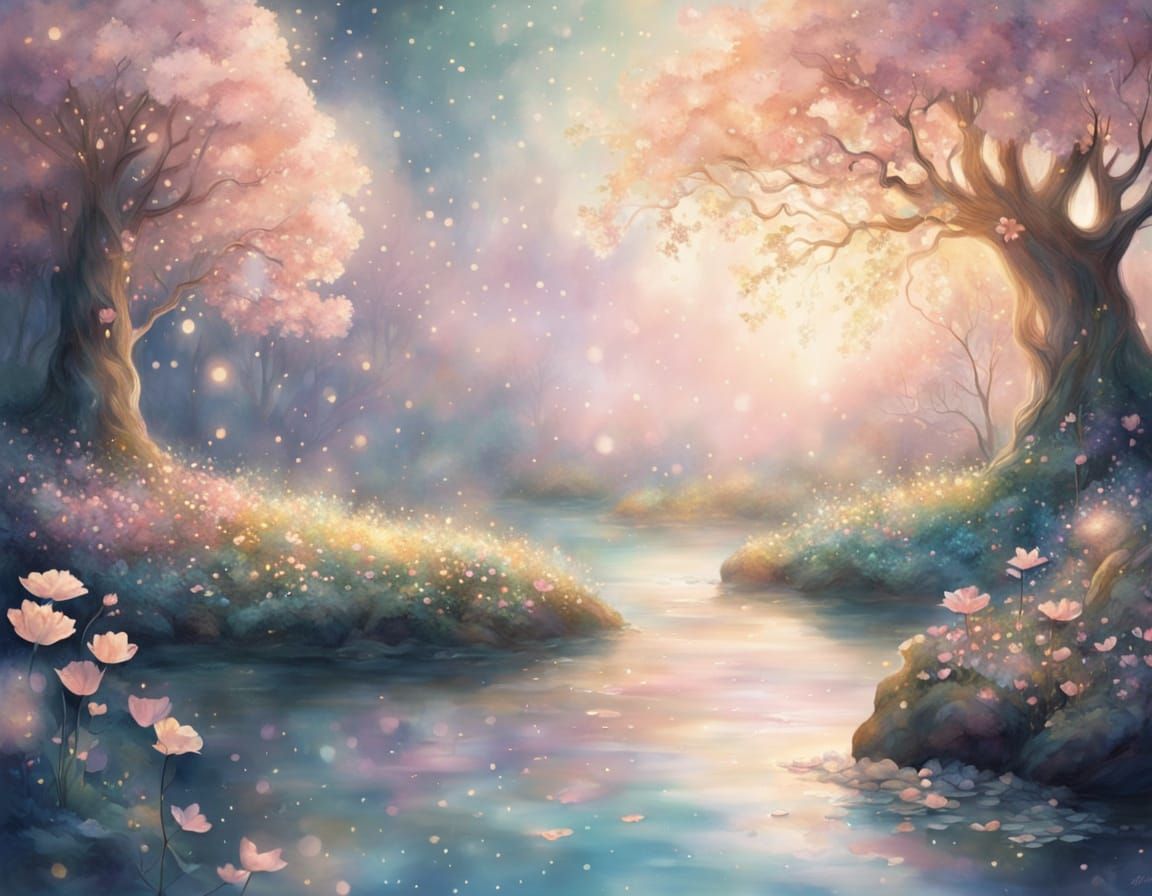 Fantastic surrealism. - Dreamy Fantasy Landscape with Encha...