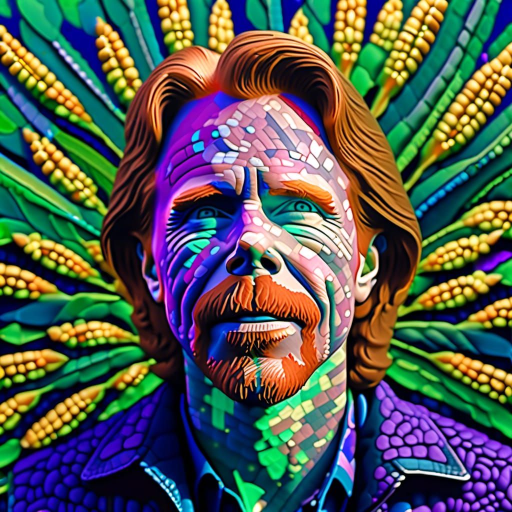 Corny Courtney Gains in a cornfield - AI Generated Artwork - NightCafe ...