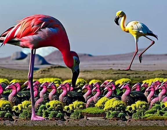 Flamingos killing Lion, Flamingos are Evil killers, ultra elegant Pink ...
