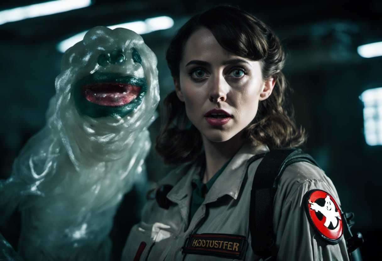 Alison Brie as Ghostbuster (1) - AI Generated Artwork - NightCafe Creator