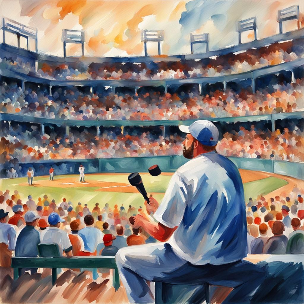 person singing at a baseball game - AI Generated Artwork - NightCafe ...