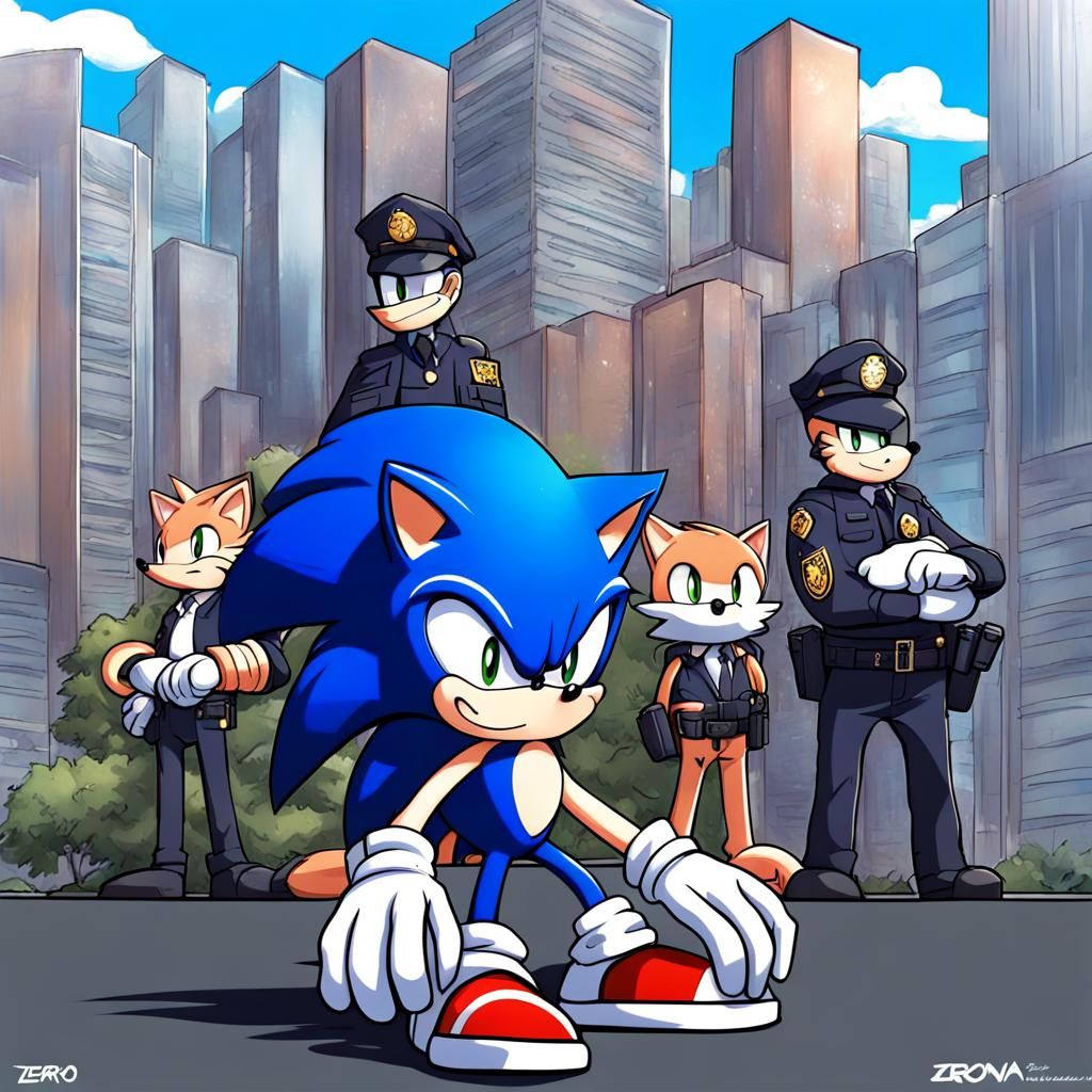 Sonic is a habitual hedgehog Police officer - AI Generated Artwork ...