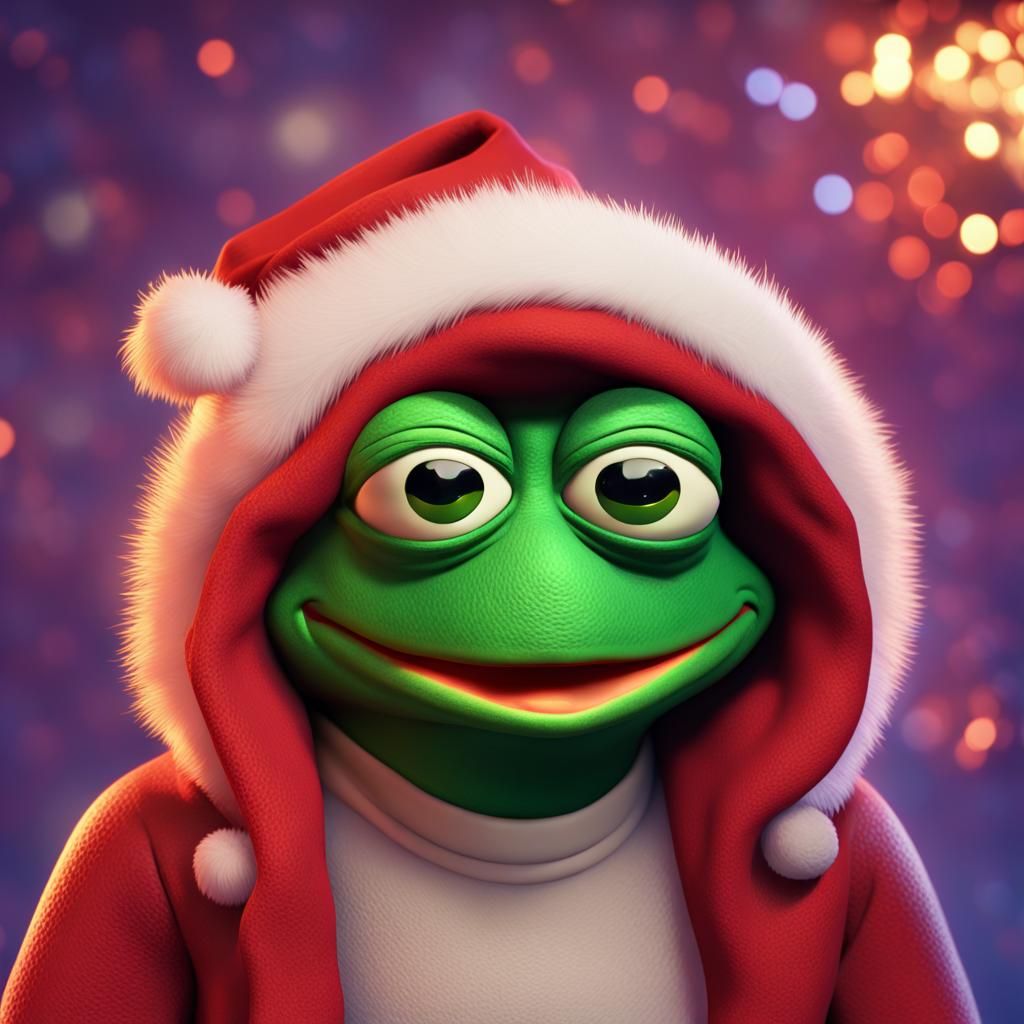 Pepe the frog, christmas - AI Generated Artwork - NightCafe Creator
