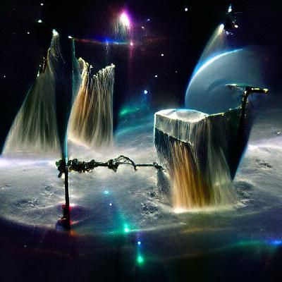 Water fall in space - AI Generated Artwork - NightCafe Creator