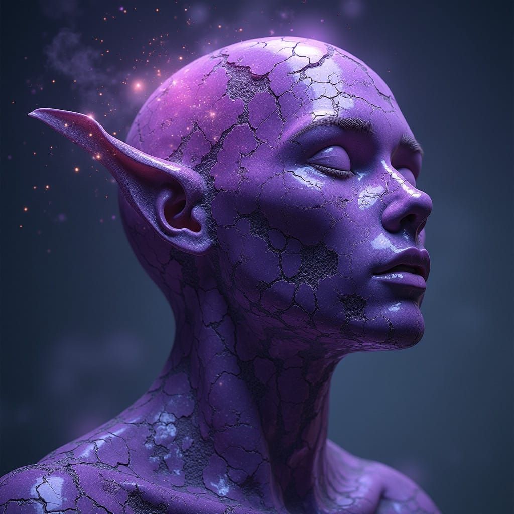 Lost in plaster - Cosmic Colossus with Amethyst Skin Reflect...